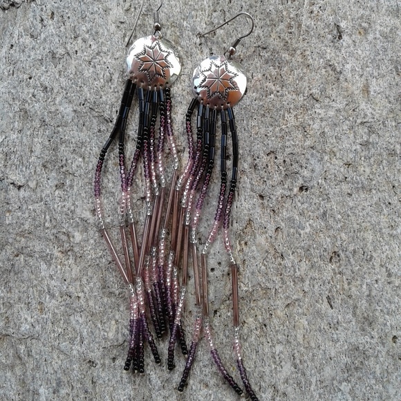 Jewelry | Sterling Silver Concha Earrings With Seed Beads | Poshmark